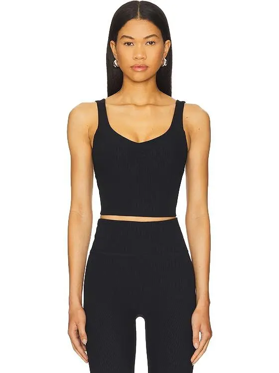 Beyond Yoga Impulse Cropped Tank Top - Black Onyx