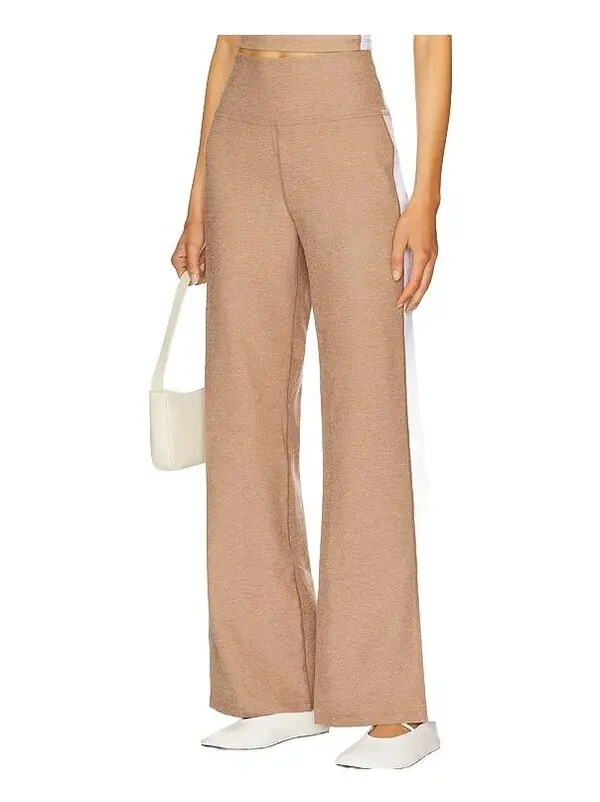 Beyond Yoga Spacedye Laid Back Stripe Pant - Desert Sand Heather & Cloud White