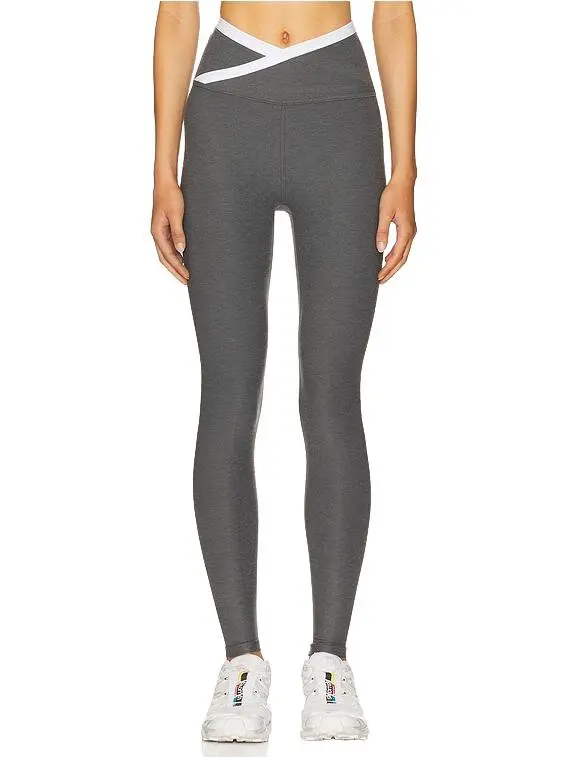 Beyond Yoga Spacedye Outlines High Waisted Midi Legging - True Gray Heather & Cloud White