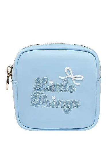 Stoney Clover Lane Little Things Embroidered Mini Pouch - Periwinkle