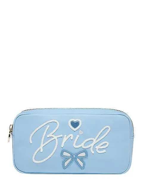 Stoney Clover Lane Bride Embroidered Small Pouch - Periwinkle