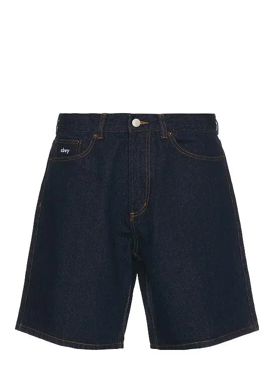 Obey Bigwig Baggy Denim Shorts - Rinse Indigo