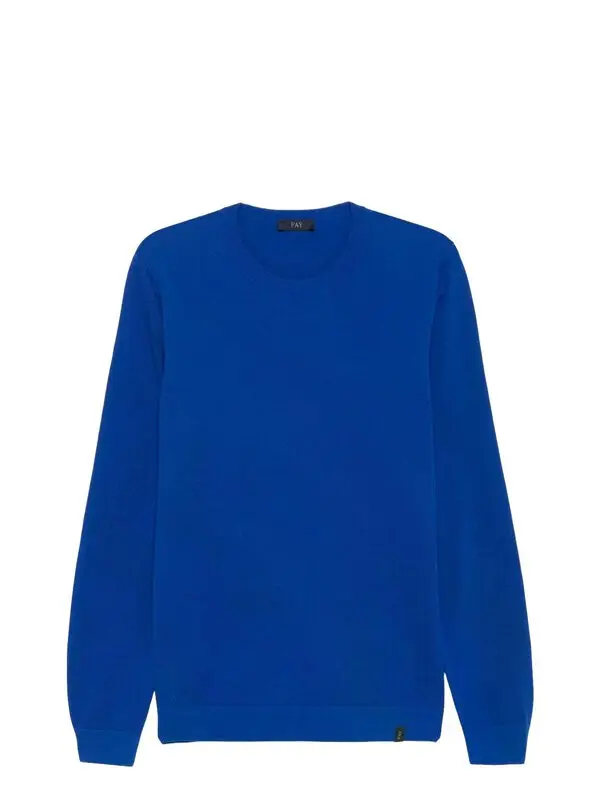 FAY Round-neck Cotton Sweatshirt - Blue