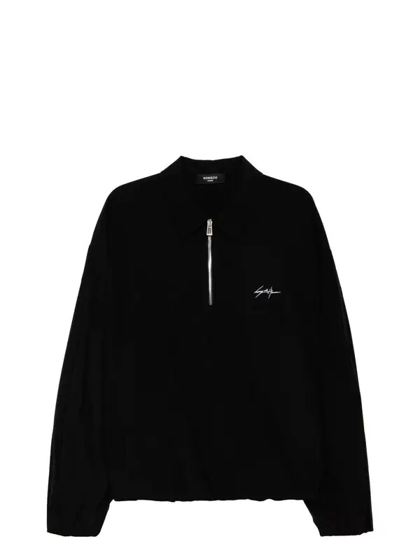 SONGZIO Darted Collared Sweatshirt - Black
