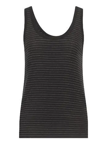 8PM Striped Jersey Tank Top - Black