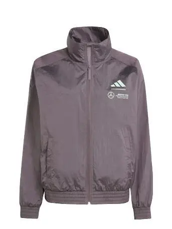 Adidas Mercedes Amg Petronas Formula Team Premium Woven Track Top - Grey Strata/frozen Green