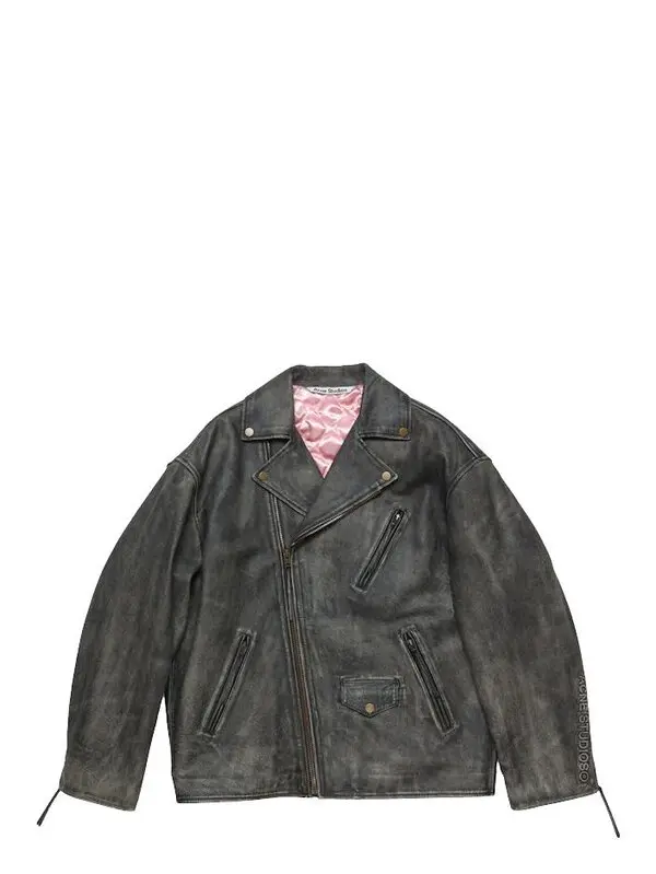 Acne Studios Leather Biker Jacket - Black