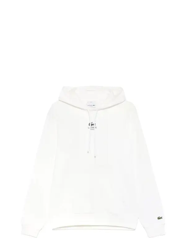 Lacoste Cotton Fleece Hoodie - White