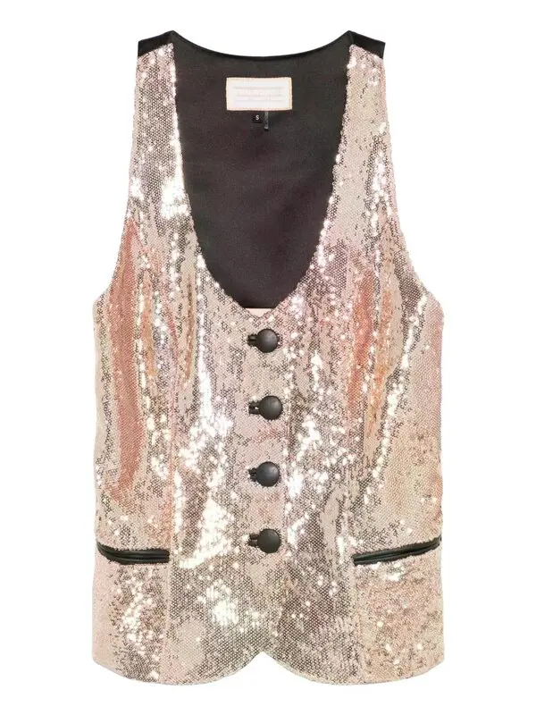 MITILIANE COUTURE Sequined Waistcoat - Gold