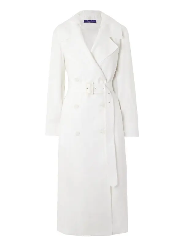 Ralph Lauren Maiden Hooded Linen-blend Trench Coat - Cream