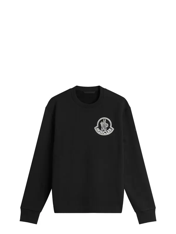Moncler Logo Cotton Sweatshirt - Black