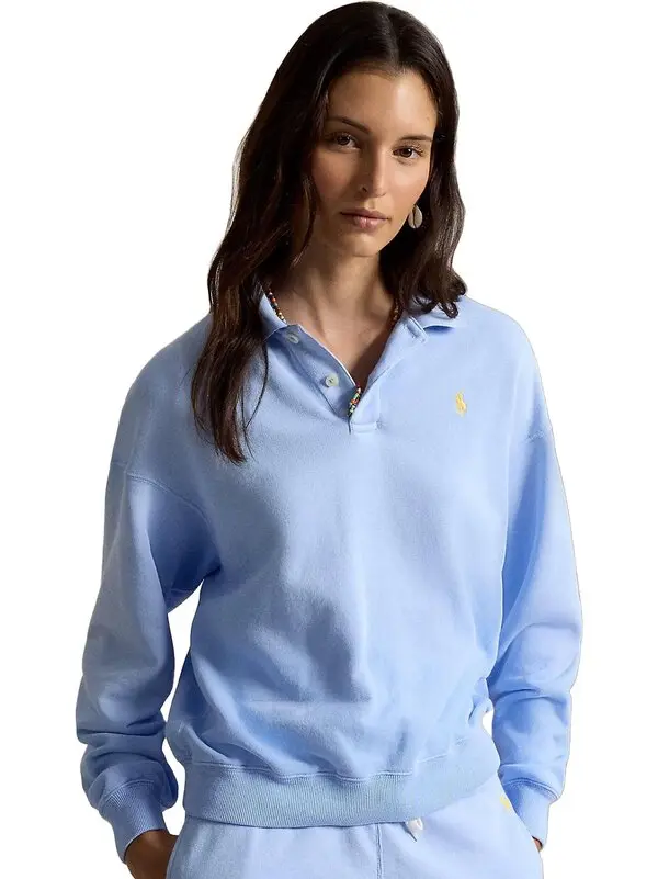 Ralph Lauren Lightweight Fleece Polo Shirt - Baby Blue