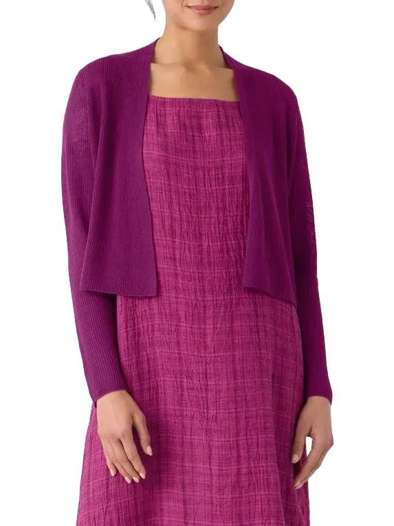 Eileen Fisher Organic Linen & Organic Cotton Cardigan - Sangria