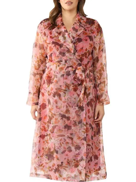 ESTELLE Atreides Floral Chiffon Trench Coat - Print