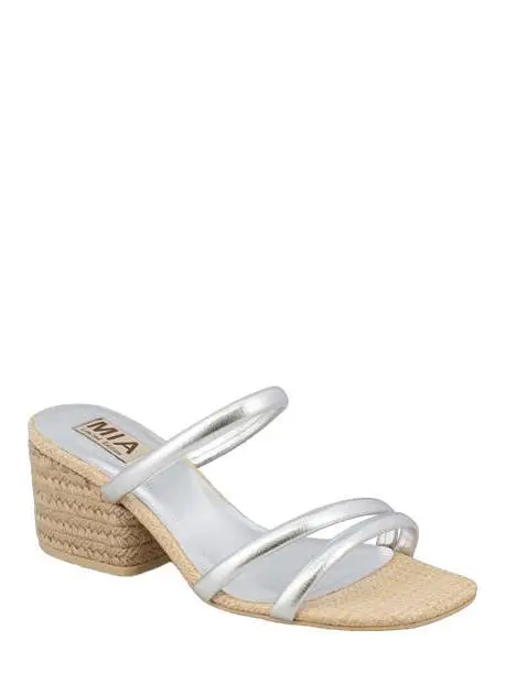 Mia Inara Espadrille Slide Sandal - Silver