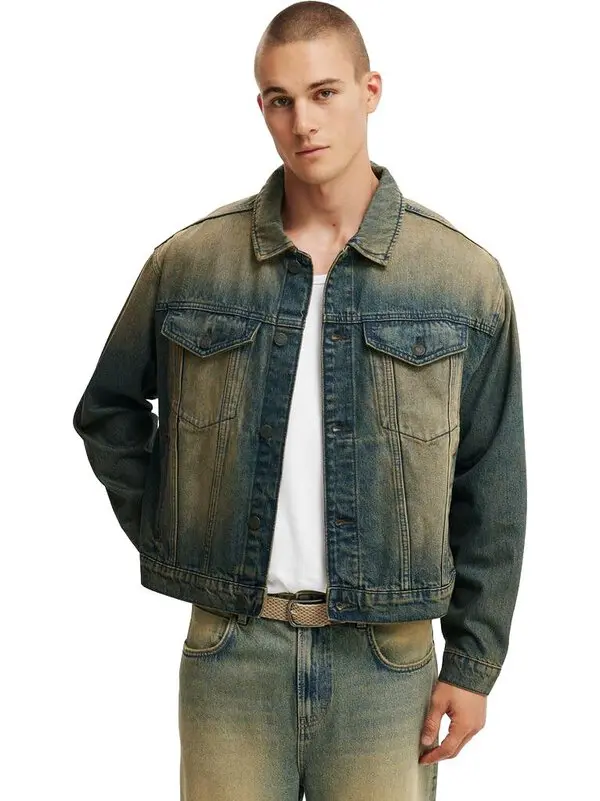 COTTON ON Denim Trucker Jacket - Y2k Washed Blue