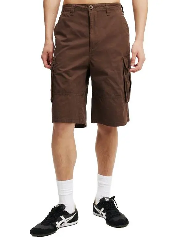 COTTON ON Baggy Cargo Short - Chocolate Twill