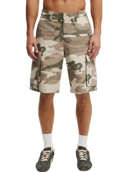 COTTON ON Baggy Cargo Short - Desert Camo