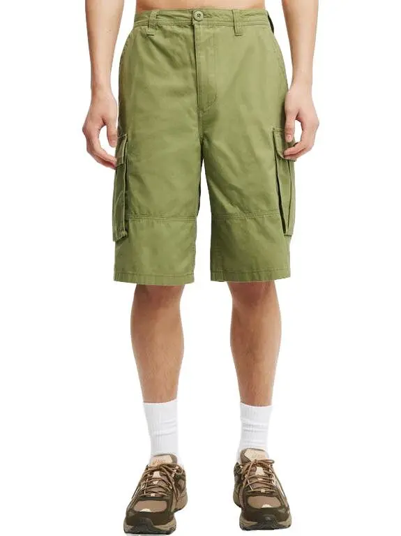 COTTON ON Baggy Cargo Short - Military Twill