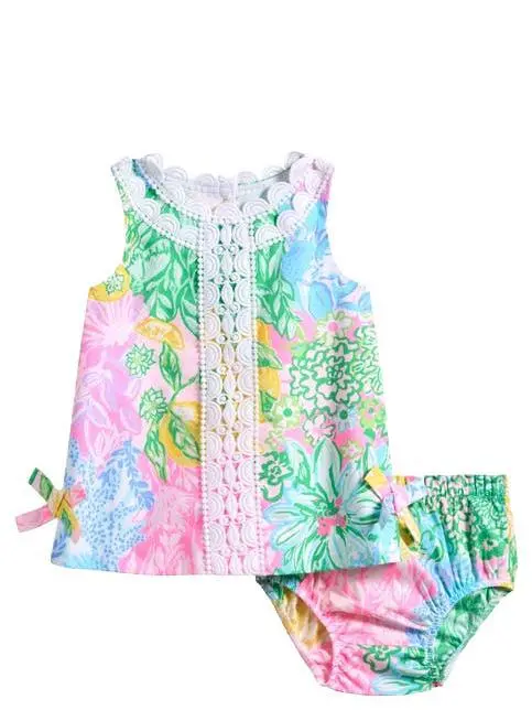 LILLY PULITZER® Baby Ruffle Dress And Bloomers Set - Multi Bright Delight Patch