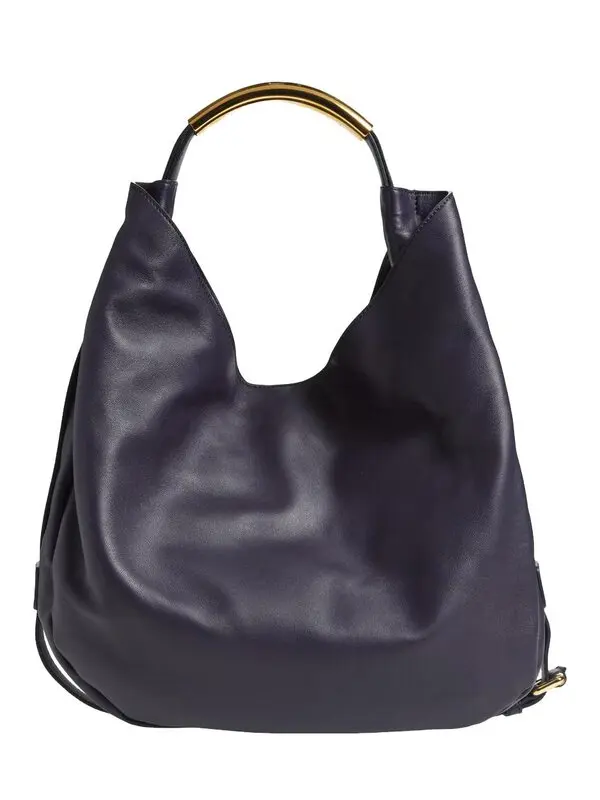 Moschino Handle Me Leather Hobo Bag - Violet
