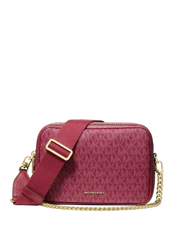 Michael Kors Bryant Medium Signature Logo Camera Crossbody Bag - Red
