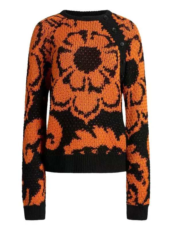 Etro Floral-jacquard Jumper - Black