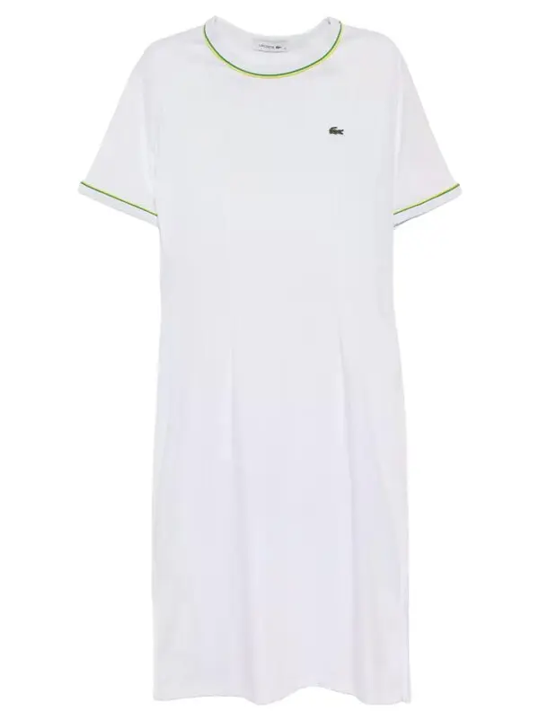 Lacoste Trimmed Jersey Dress - White