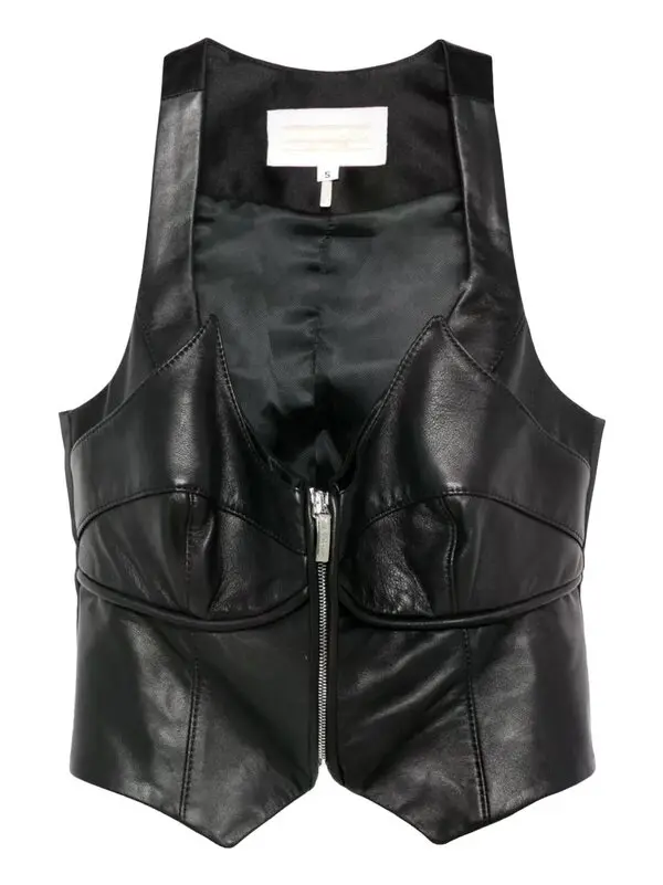 MITILIANE COUTURE Leather Vest - Black