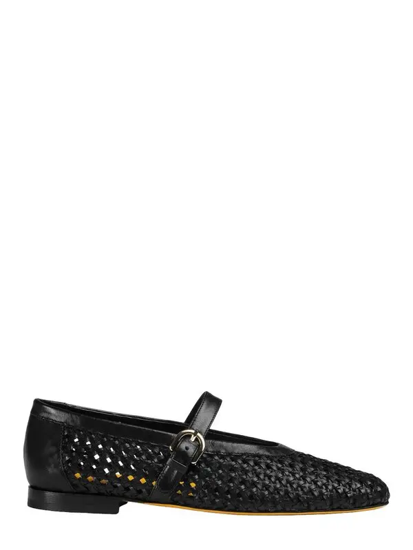 DOUCAL'S Leather Ballerina Shoes - Black