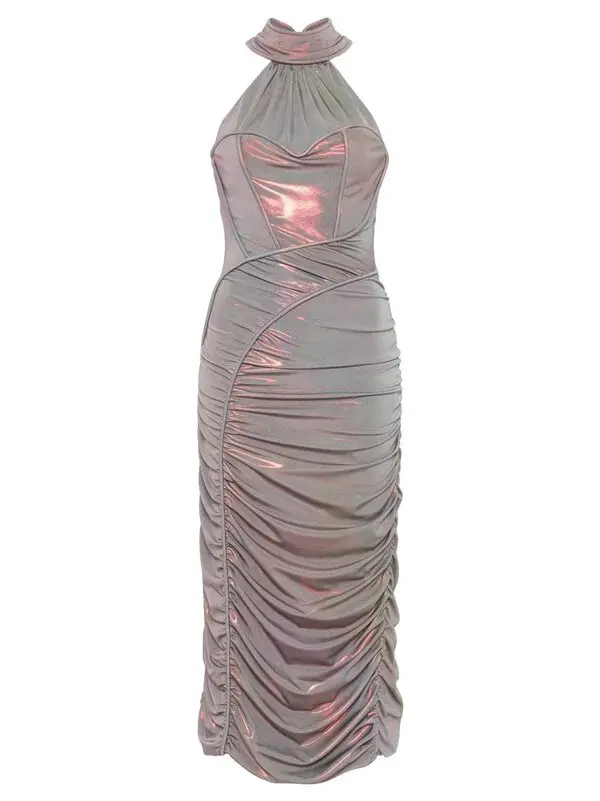 MITILIANE COUTURE Draped Midi Dress - Grey