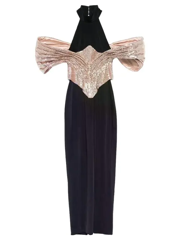 MITILIANE COUTURE Detachable Corset Maxi Dress - Black