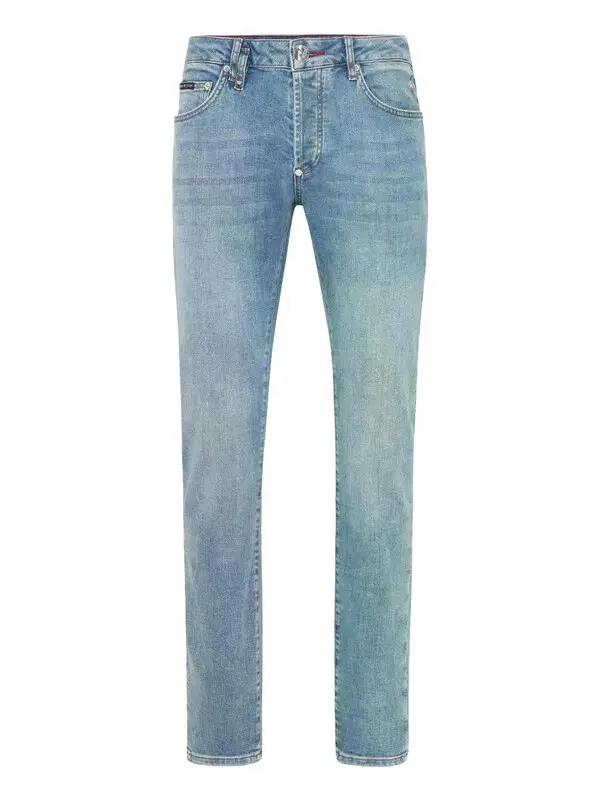 Philipp Plein Logo-patch Jeans - Blue