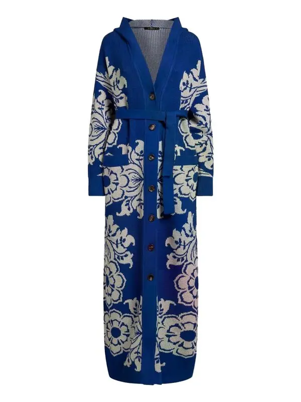 Etro Floral-jacquard Cardigan - Blue