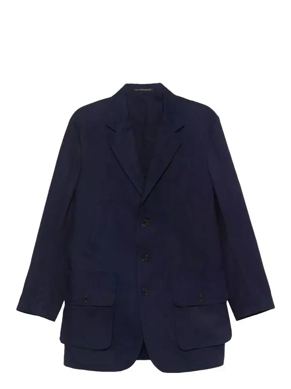 Yohji Yamamoto Single-breasted Blazer - Blue