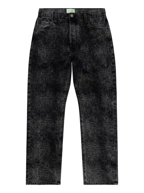 Aries Patterned Full Length Jeans - Black
