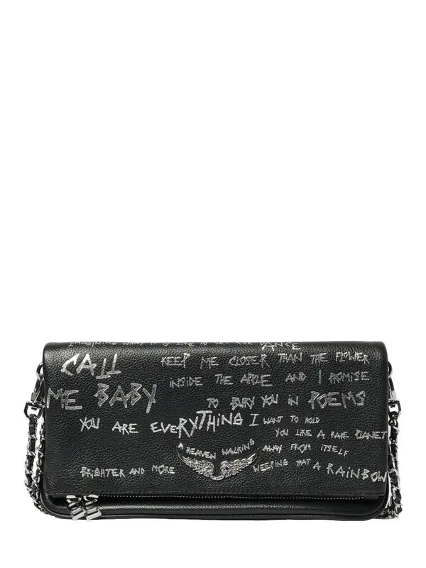 Zadig&Voltaire Leather Clutch With Chain Strap - Black