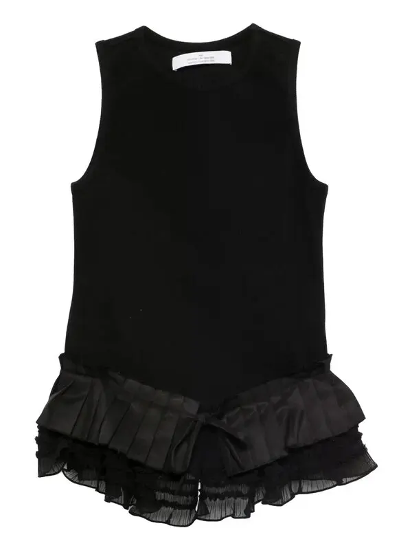 Rokh Ruffled Tank Top - Black