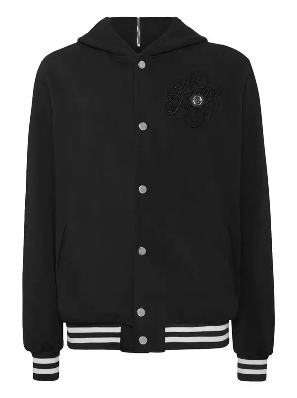 Philipp Plein Hooded Bomber Jacket - Black