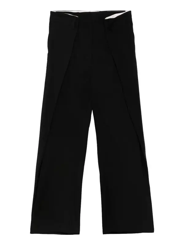 Rokh Pleated Wide-leg Trousers - Black