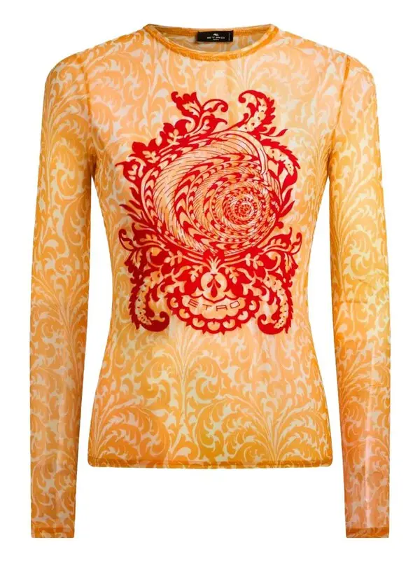 Etro Shell-print Sweater - Orange