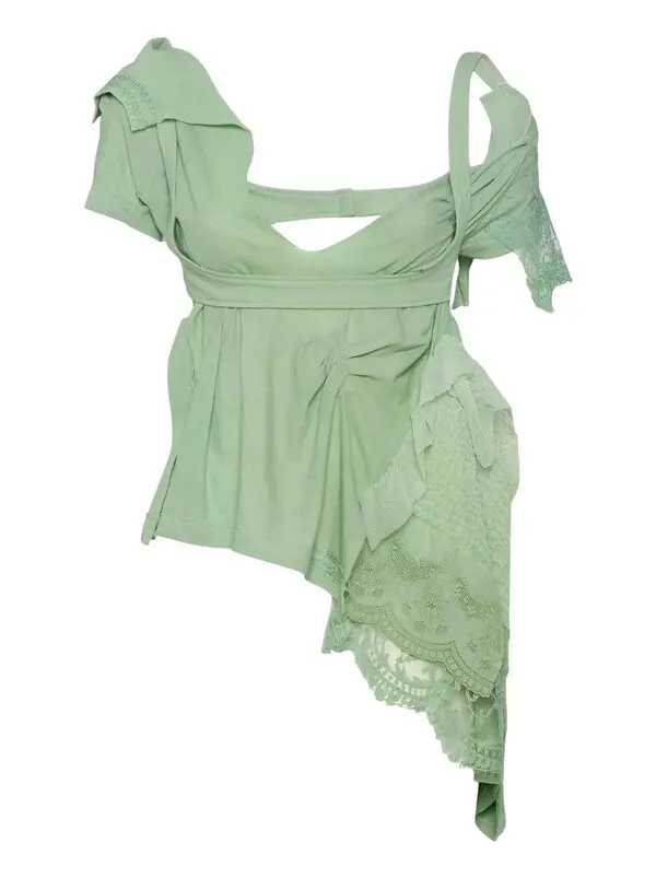 Dsquared2 Embroidered Asymmetric Top - Green