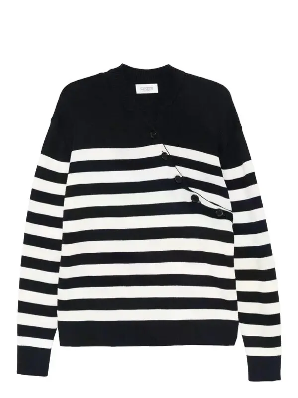 LANEUS Striped Sweater - Blue