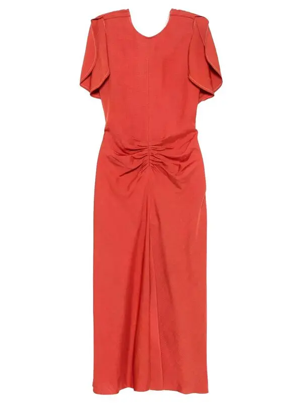 Victoria Beckham Draped Midi Dress - Red