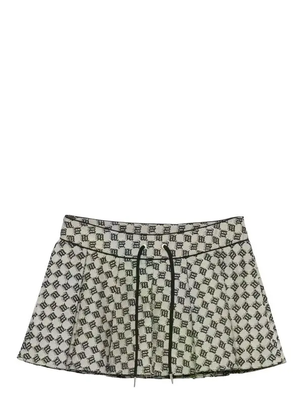 MISBHV Monogram-jacquard Mini Skirt - Mlc Beige Black