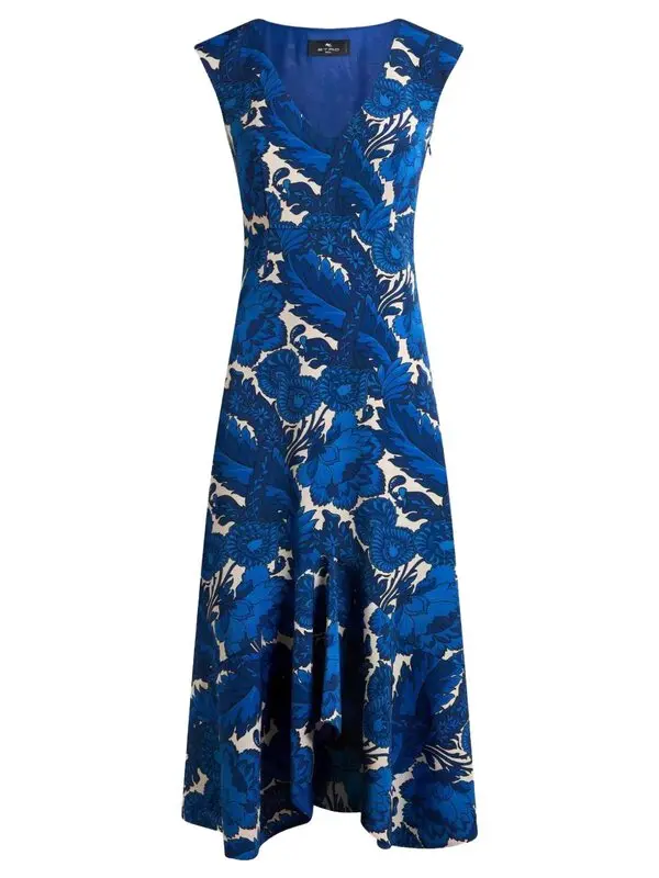 Etro All-over Printed Dress - Blue