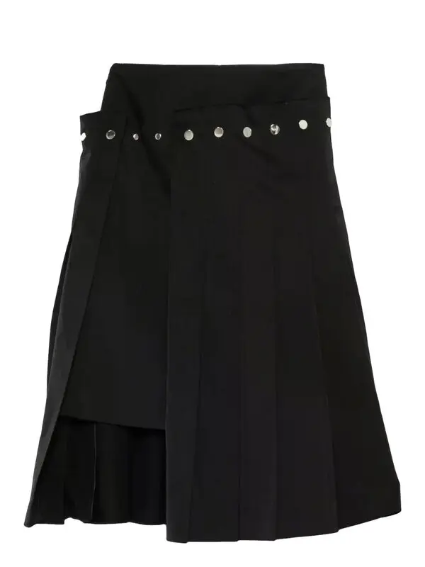 Rokh Layered Pleated Skirt - Black
