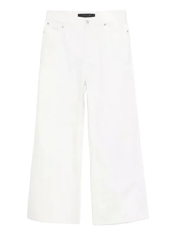 Lacoste Selvedge Wide Leg Jeans - White
