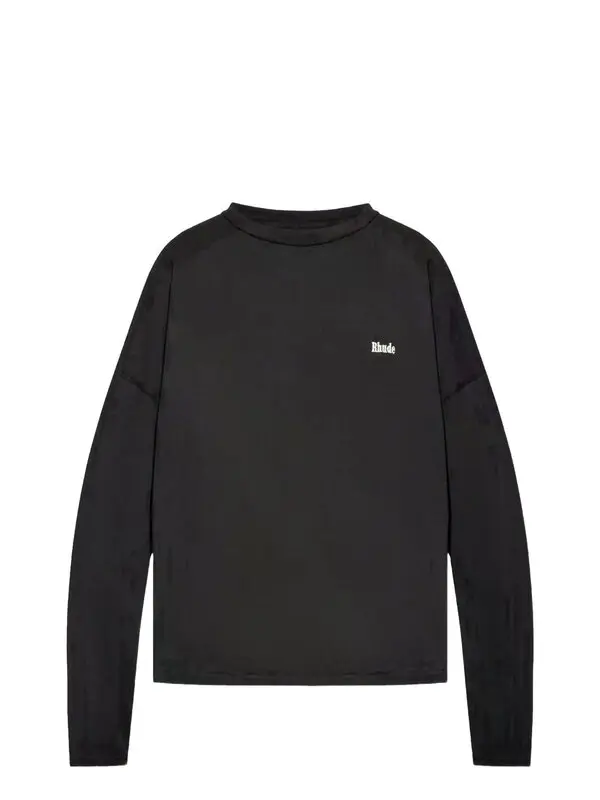 Rhude Logo-embroidered Cotton Sweatshirt - Black