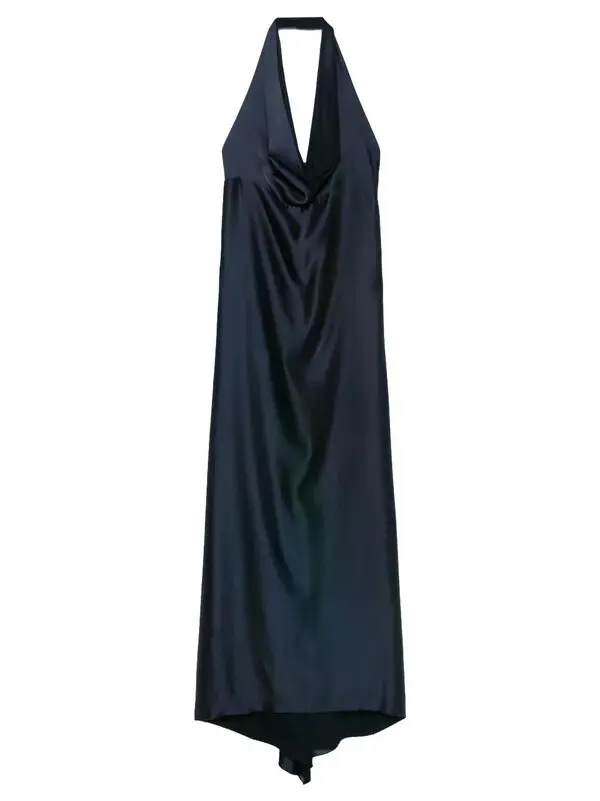 BLANCA VITA Satin Maxi Dress - Blue